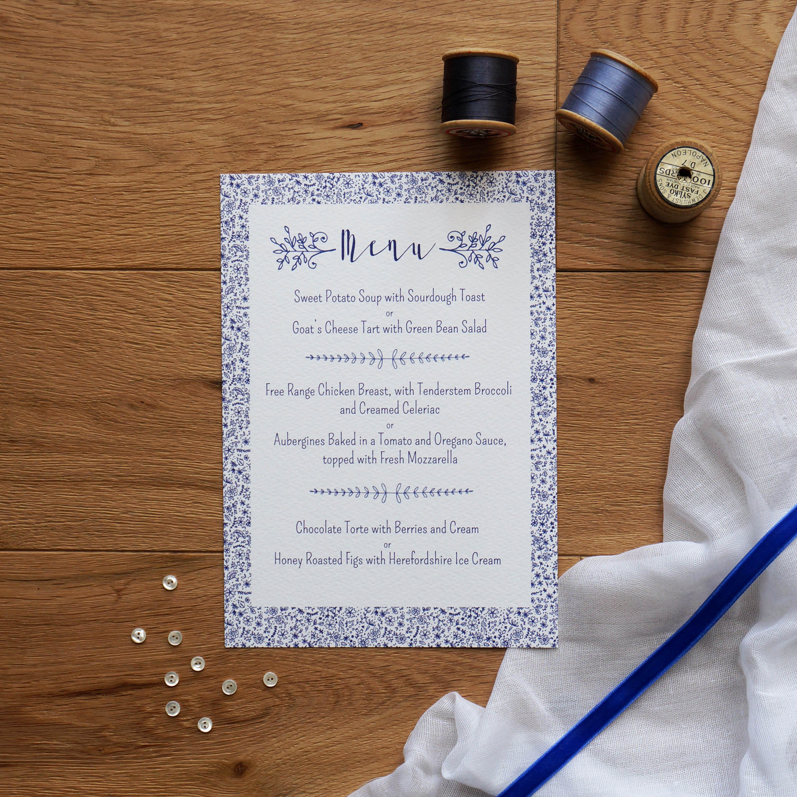 Porcelain Venue - Menu - Pigment + Paper